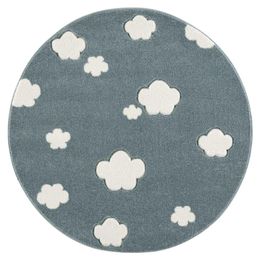 LIVONE Teppich rund Wolken mint