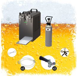 ich-zapfe Komplett Set - Zapfanlage STREAM 80 Bierkoffer, Bierzapfanlage, Durchlaufk&uuml;hler 2-leitig Trockenk&uuml;hler