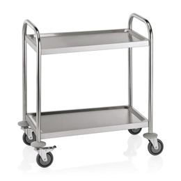 ich-zapfe Servierwagen mit 2 Borden, 70,5x41x84 cm, Edelstahl