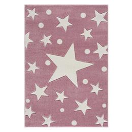 LIVONE Teppich Estrella Stern & Konfetti rosa