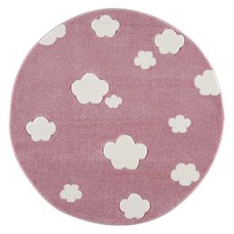 LIVONE Teppich rund Wolken rosa