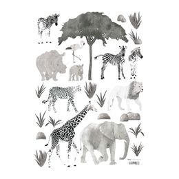 lilipinso Wandsticker A3 Safaritiere grau