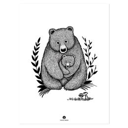 lilipinso Poster B&auml;renliebe schwarz weiss