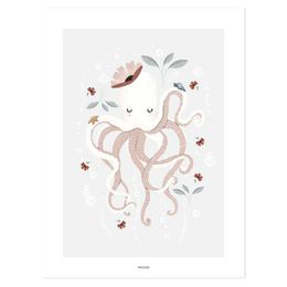 lilipinso Poster Frau Octopus mit Bl&uuml;ten