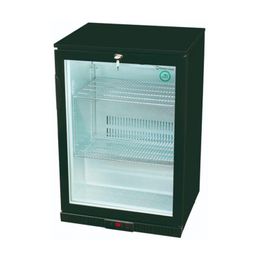 ich-zapfe Unter Thekenk&uuml;hlschrank, Untertheken K&uuml;hlschrank - UC100, Kompakter K&uuml;hlschrank f&uuml;r 138 Liter, Edelstahl/Schwarz, Glast&uuml;r, Digitales Thermostat