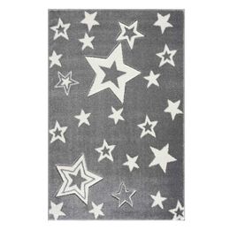 LIVONE Kinderteppich Galaxy Sterne grau