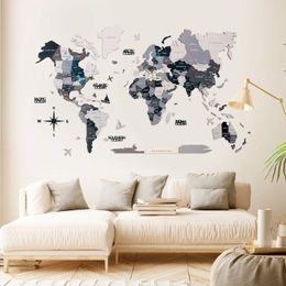 Weltkarte holz, Landkarte Welt, Weltkarte Wanddeko 3D - Enjoy The Wood, Nordik Prime