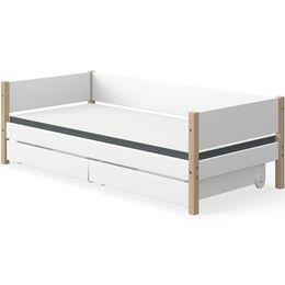 Flexa Nor Sofabett incl. 2 Schubladen wei&szlig; / Eiche
