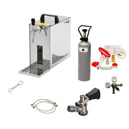 ich-zapfe Komplett Set - Zapfanlage, Bierzapfanlage, Bierkoffer, Durchlaufk&uuml;hler PYGMY 25 1-leitig Trockenk&uuml;hler, 35 Liter/h, Reinigungsset f&uuml;r Zapfanlage und Keg