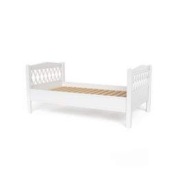 Cam Cam Einzelbett, Juniorbett - Harlequin, Erweiterbares Teenager Bett aus Massivholz, 160-200 cm, Wei&szlig;