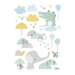 lilipinso Wandsticker A3 Tiere im Regen