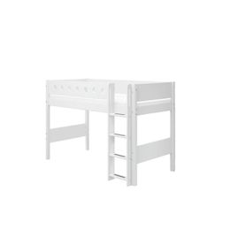 Flexa Hochbett, Mittelhohes Bett - Mitwachsendes, Kinderbett mit Stauraum, 90x200 cm