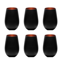 ich-zapfe Farbige Trinkgl&auml;ser ELEMENTS 6er-Set, zweifarbig Schwarz-Bronze, 456 ml