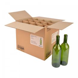 ich-zapfe 12er Weinflaschen-Karton (Bordeaux 75 cl) - Stabile & umweltfreundliche Flaschenaufbewahrung