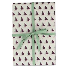 Ava & Yves Geschenkpapier Schiffchen aubergine rosa