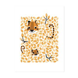 lilipinso Poster Hide & Seek Tiger im Bl&auml;tterget&uuml;mmel orange