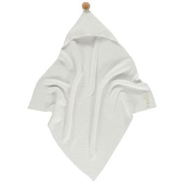 nobodinoz Strick Baby Kapuzendecke weiss