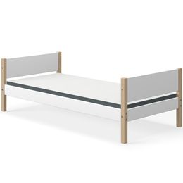 Flexa Nor Einzelbett wei&szlig; / Eiche