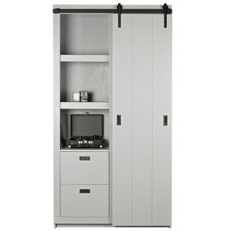 Woood Schiebet&uuml;r Schrank s&auml;gerau grau