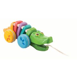 Plan Toys - Nachziehtier - Regenbogen Krokodil, Gummibaumholz