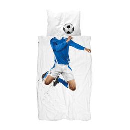 Snurk Bettw&auml;sche Fu&szlig;baller blau 135 x 200