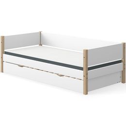 Flexa Nor Sofabett mit G&auml;stebett wei&szlig; / Eiche