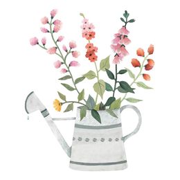 lilipinso Wandsticker Gie&szlig;kanne mit Blumen bunt
