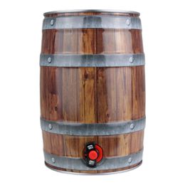 ich-zapfe 5L Partyfass mit Zapfhahn, Holzoptik