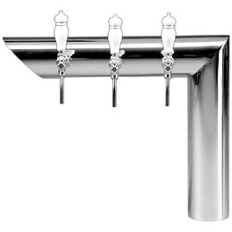 ich-zapfe Schanks&auml;ule, Bierzapfs&auml;ule 4-leitig, CNS Matt - Geschliffen, Elegante & Hochwertige f&uuml;r Bars & Restaurants