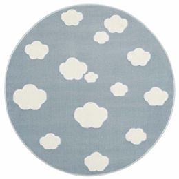 LIVONE Teppich rund Wolken blau