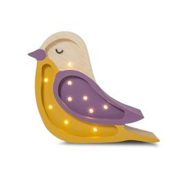 Little Lights Nachtlicht Kinder, Nachtlampe Mini-Vogel - 100% Kiefernholz natur
