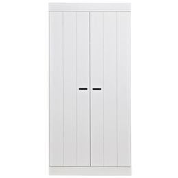 WOOOD 2 t&uuml;riger Kleiderschrank erweiterbar weiss