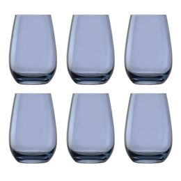 ich-zapfe Farbige Trinkgl&auml;ser, Wassergl&auml;ser, Saftgl&auml;ser - ELEMENTS, 6er-Set, Blaugrau, 465 ml