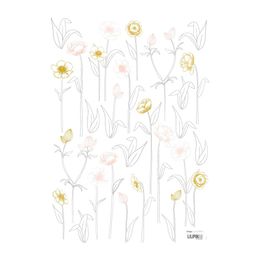 lilipinso Wandsticker A3 Bl&uuml;ten mit Stiel rosa grau ocker