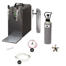 ich-zapfe Untertheken Komplett Set - Zapfanlage, Bierzapfanlage STREAM 50 Bierkoffer, Durchlaufk&uuml;hler 2-leitig Trockenk&uuml;hler, bis zu 55 Liter/h