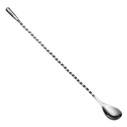 ich-zapfe Barl&ouml;ffel Gedreht Teardrop mit Metallknauf (31 cm) - Edelstahl | F&uuml;r Cocktails & Longdrinks