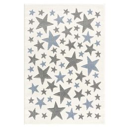 LIVONE Kinderteppich Stella Sterne blau grau