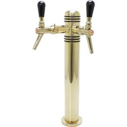 ich-zapfe Schanks&auml;ule, Bierzapfs&auml;ule - Karat Plus, Messing poliert, 2-leitig