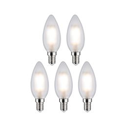 Paulmann LED-Leuchtmittelset Kerze matt E14 4,8 W 470 lm warmwei&szlig; 5 St&uuml;ck