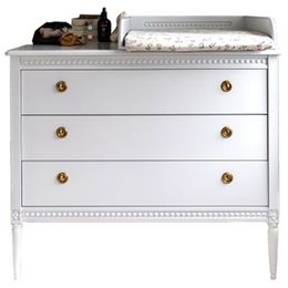 Gustavienne Wickelauflage f&uuml;r Kommode weiss