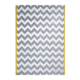 Teppich grau weiss Zickzack Art for Kids