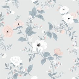 lilipinso Vlies Tapete Rosen Bl&uuml;ten mint