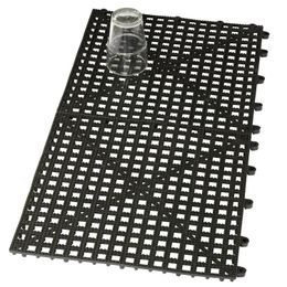 ich-zapfe Gummi-Abtropfmatte schwere Ausf&uuml;hrung - 31,5 x 31,5cm steckbar, schwarz - 2er Pack