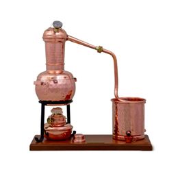 ich-zapfe Destille, Destillierger&auml;t, Destillationsapparatur - Long Column Alembic Premium, mit Spiritusbrenner und Thermometer, 0,7L