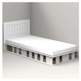 Mathy by Bols BOXES Kinderbett 1 Seite Stall natur 90 x 190
