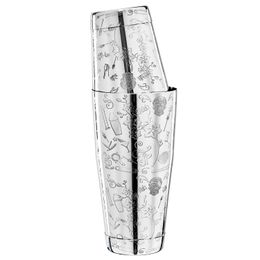 ich-zapfe Cocktail shaker - Collabo TIN oN TIN Edelstahl - 28oz/18oz - mit Gravur - Limited Edition
