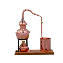 ich-zapfe Destille, Destillierger&auml;t, Destillationsapparatur - Alembic Set Premium, mit Spiritusbrenner und Thermometer, 0,7L