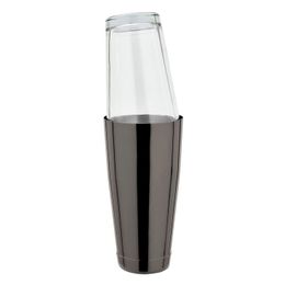ich-zapfe Boston Shaker, Edelstahl, GMB, Gunmetal black mit original amerikanischen Mixing Glas, 28oz