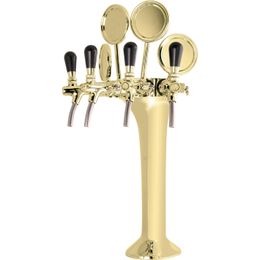 ich-zapfe Komplett Set - Schanks&auml;ule, Bierzapfs&auml;ule Gold 4-leitig, elegant, "Topp-Qualit&auml;t!"
