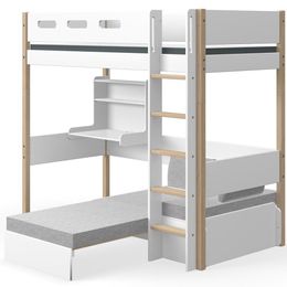 Flexa Nor Hochbett "Casa" wei&szlig; / Eiche